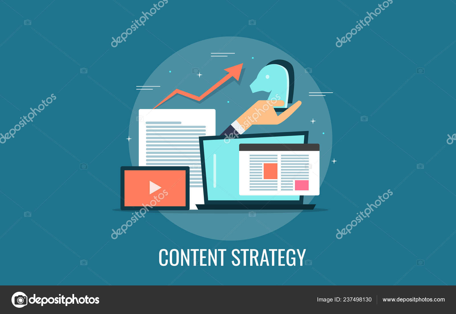 Content Strategy Colorful Banner Technology Background Stock Vector ...