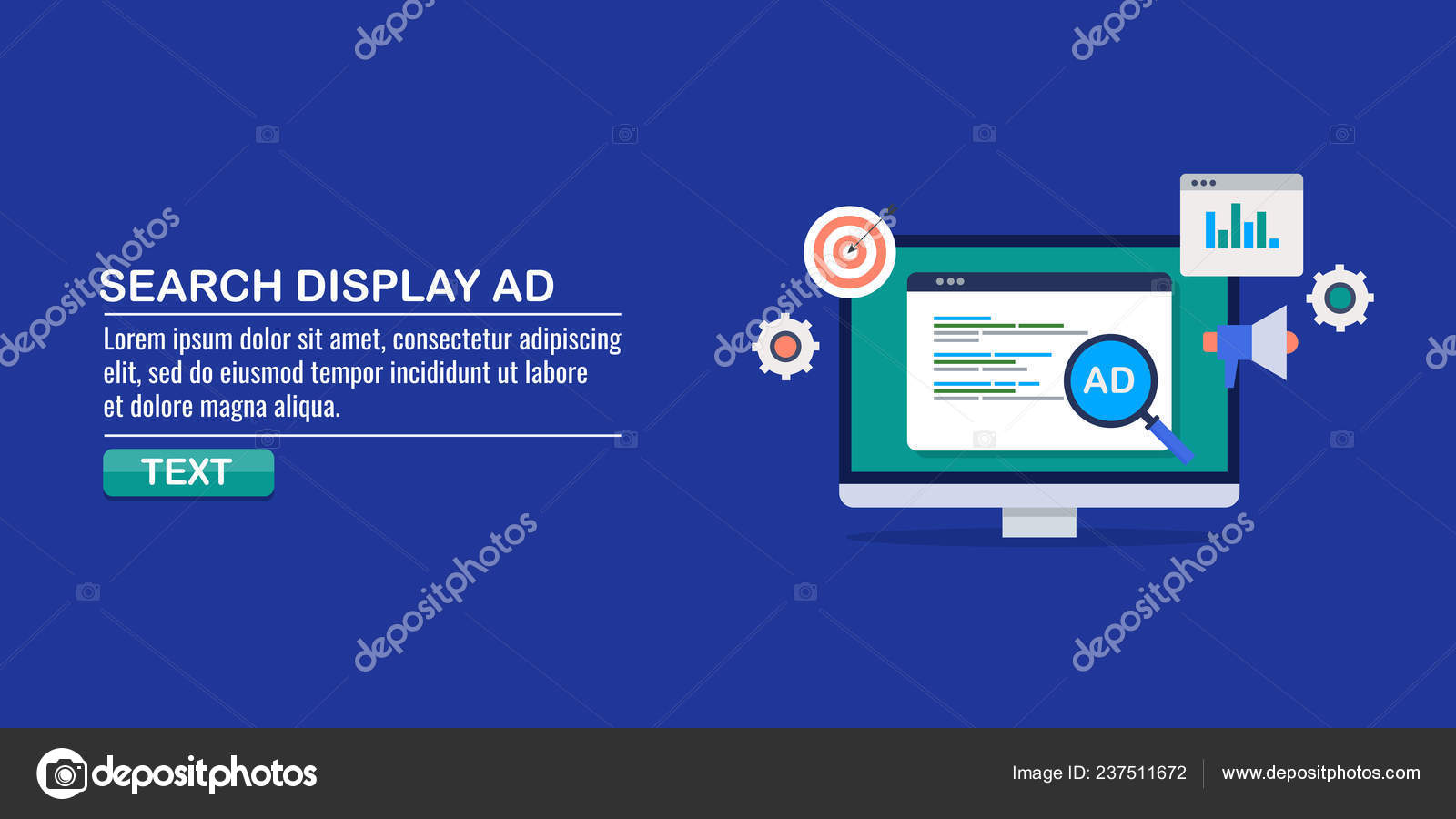 Search Display Ads Colorful Banner Stock Vector Image by ©Sammby #237511672
