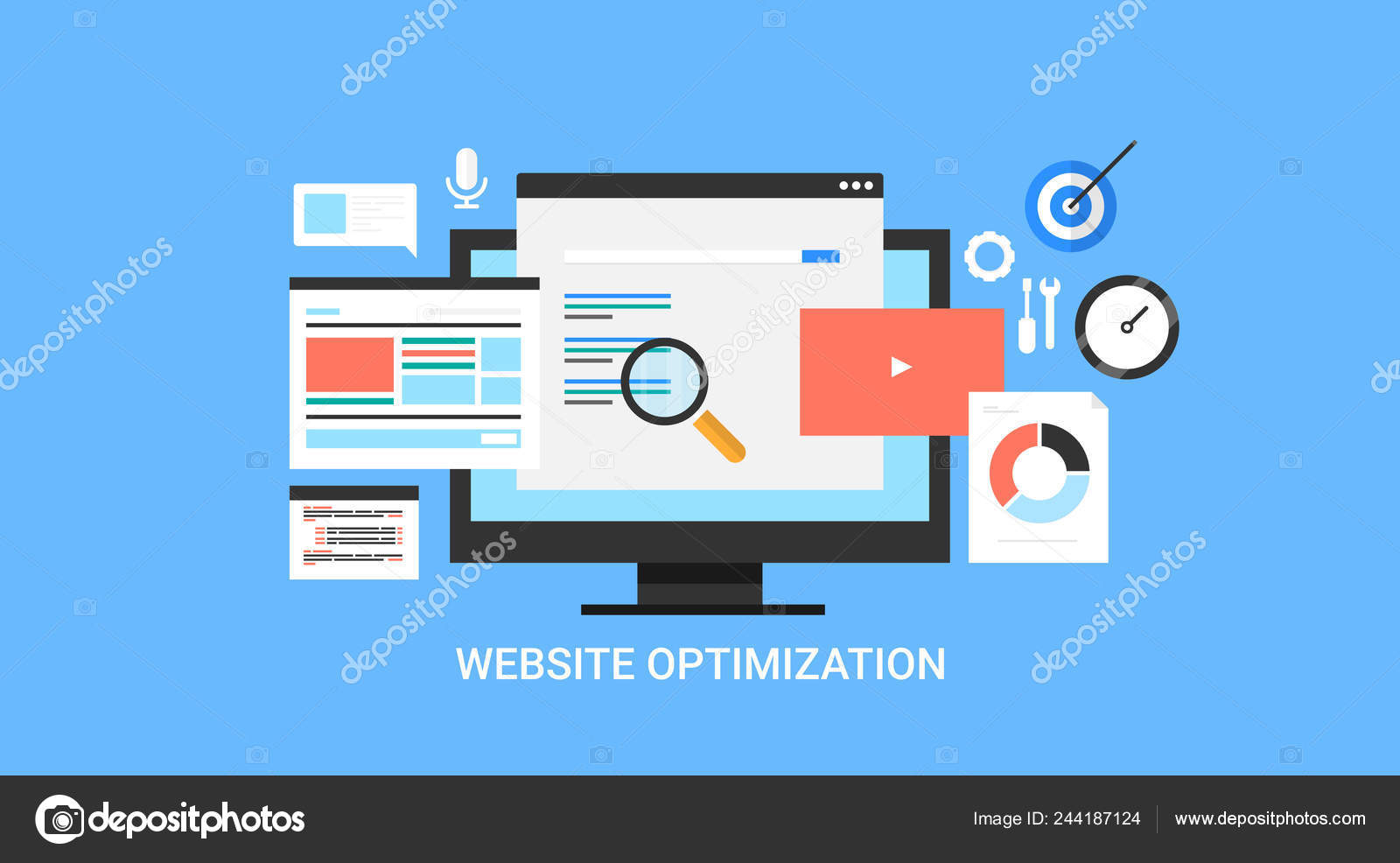 Website Optimization Colorful Banner Stock Vector Image by ©Sammby ...