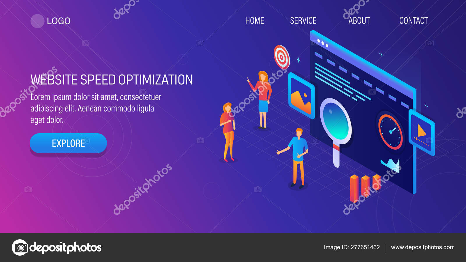 Website Speed Optimization Simply Vector Illustration Stock Vector by ...