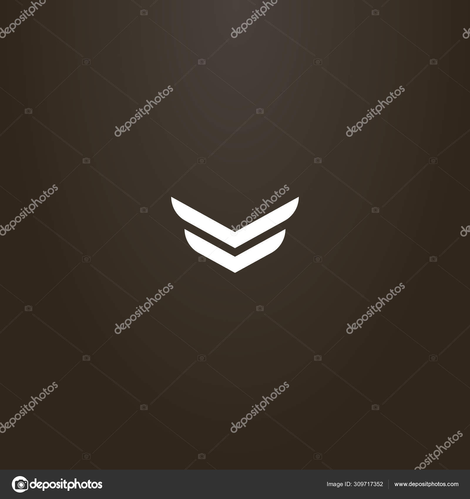 White Sign Black Background Simple Flat Art Vector Abstract Sign Stock ...