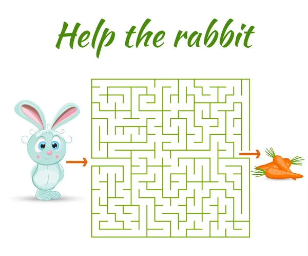 Maze game for children. fairytales theme. Help bunny find way to easter ...
