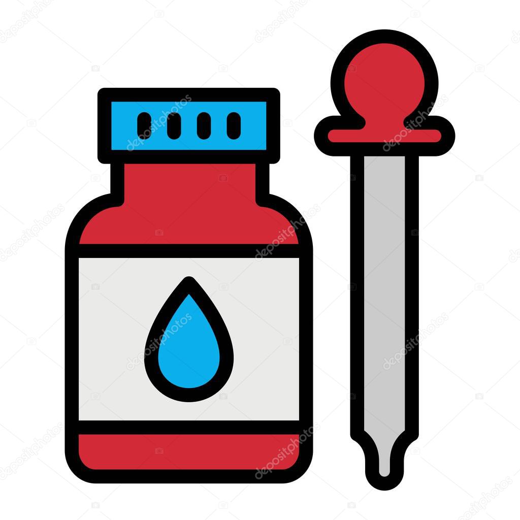 gotero de ojos llenado esquema Icono. ilustración del vector médico ...