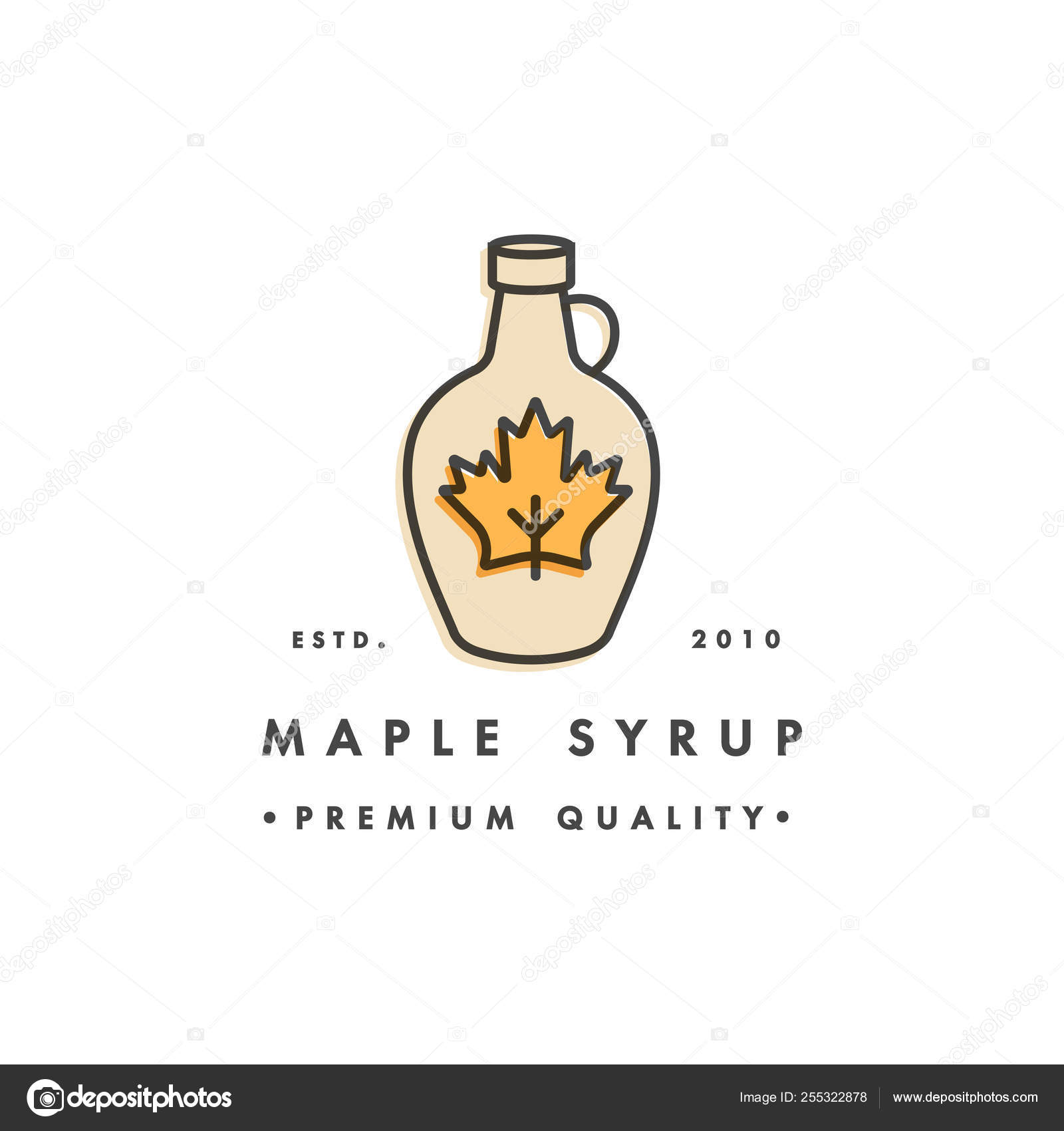 Packaging design template logo and emblem - syrup and topping - maple ...