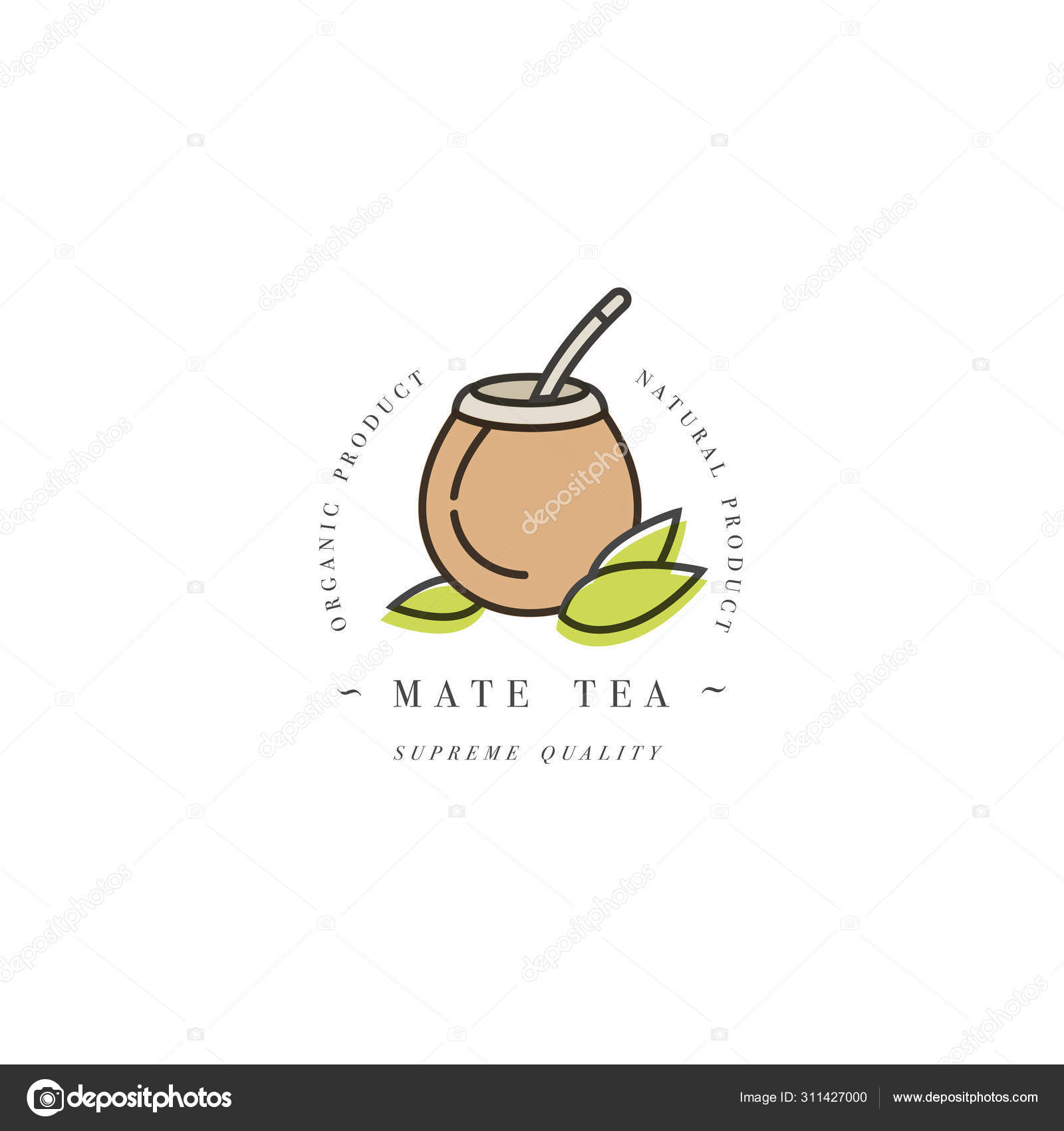 Embalaje logotipo de la plantilla de diseño y emblema - mate té ...