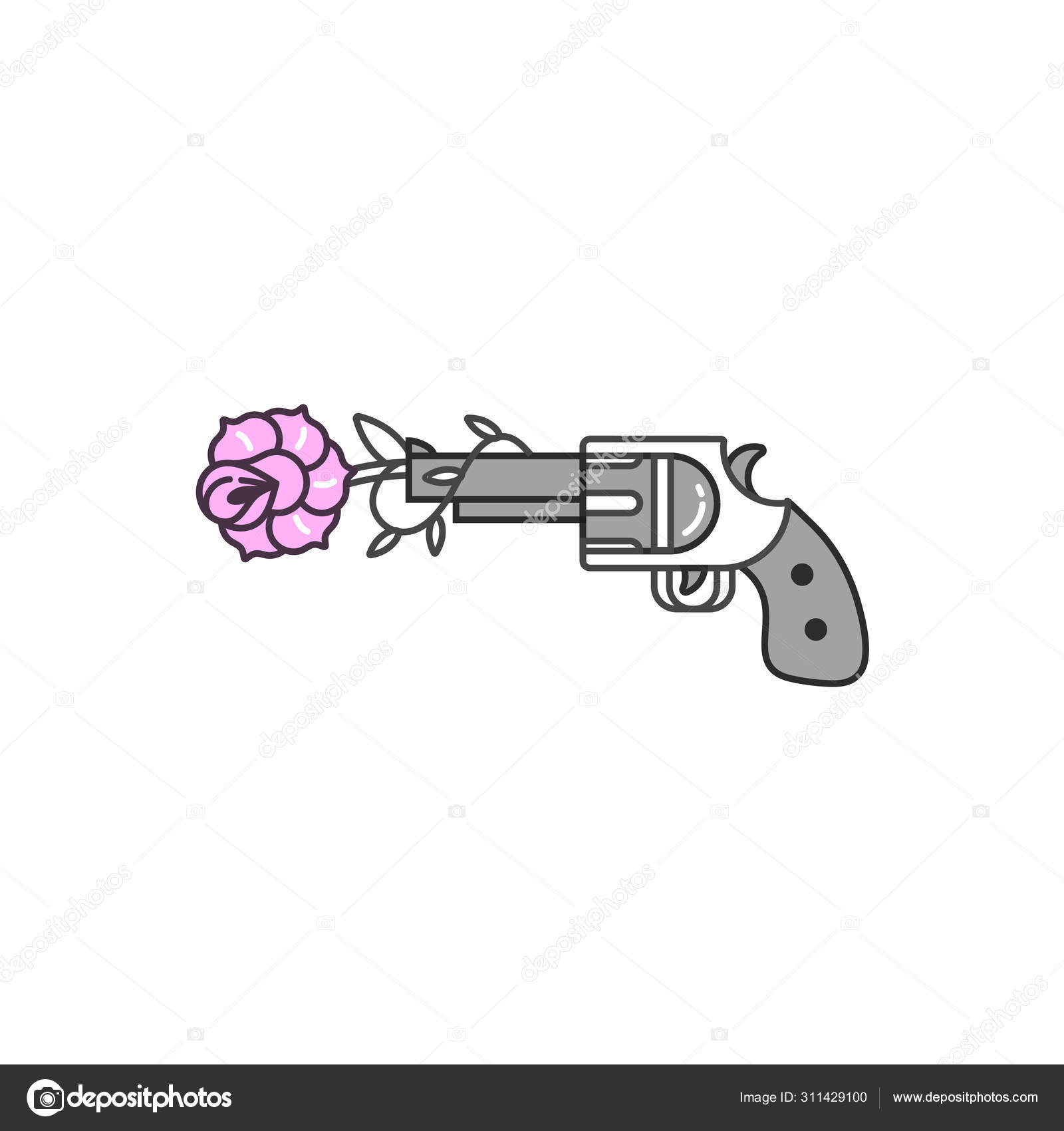 Gun Shooting Flowers