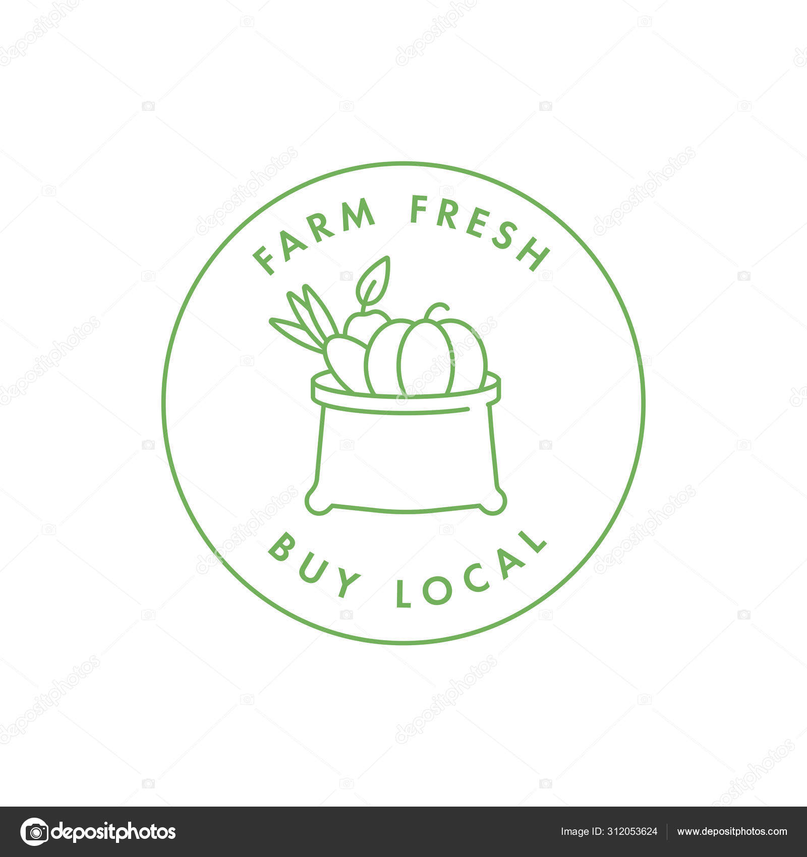 Vector logo, badge or icon for natural farm and healthy products ...