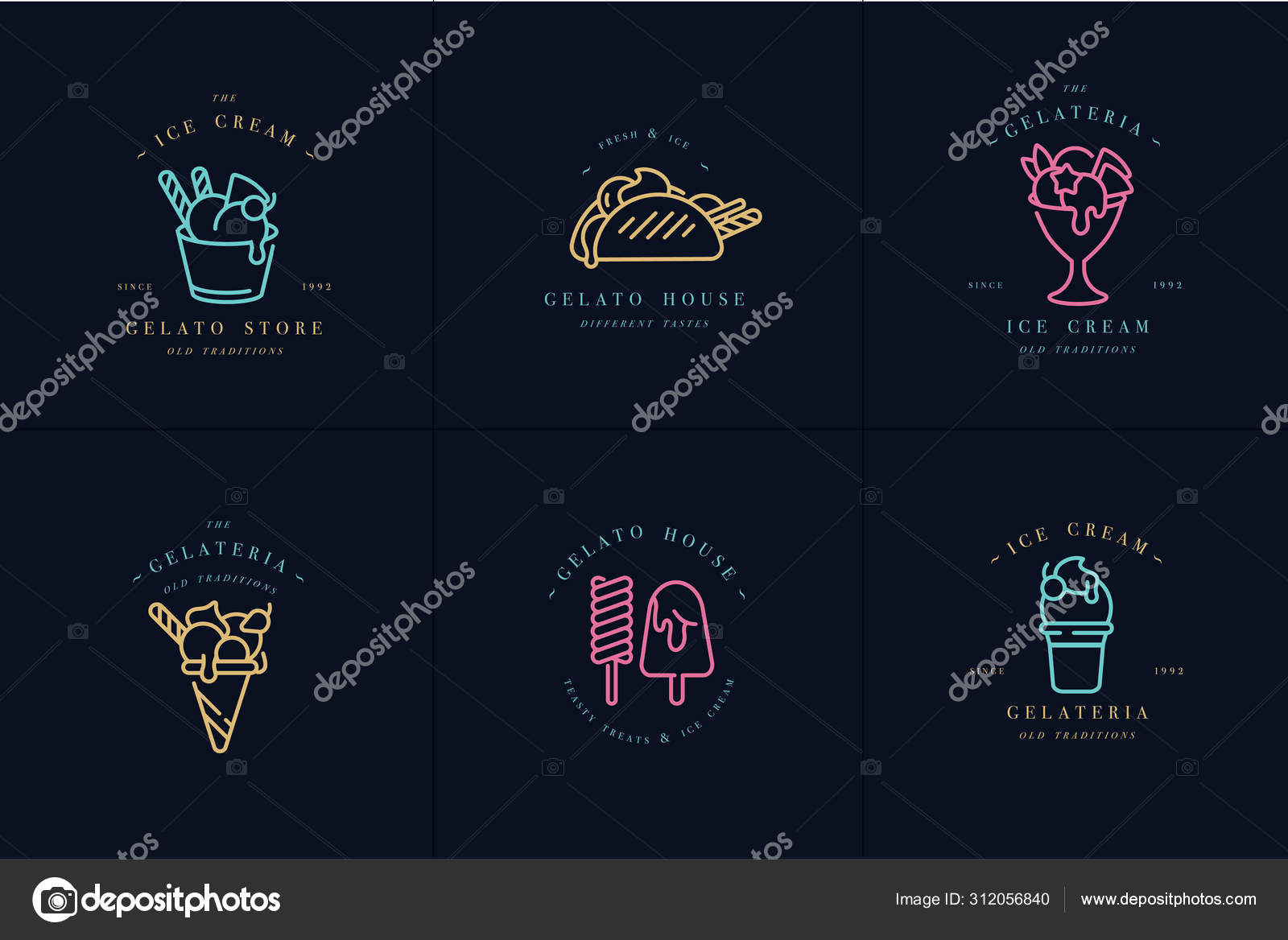 Diseño del conjunto vectorial plantillas de colores logotipo y emblemas ...