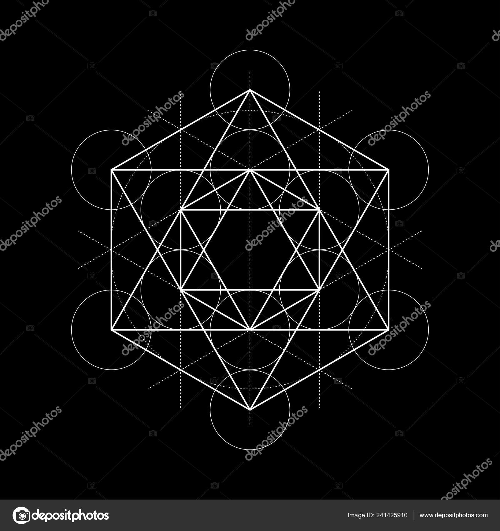 Sacred Geometry Vector Star Illustration Black Background ⬇ Vector ...