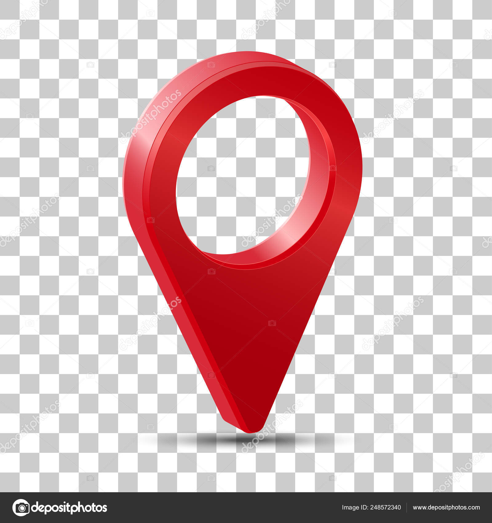 Puntero realista 3d del mapa. Icono de marcador de mapa rojo en vector ...