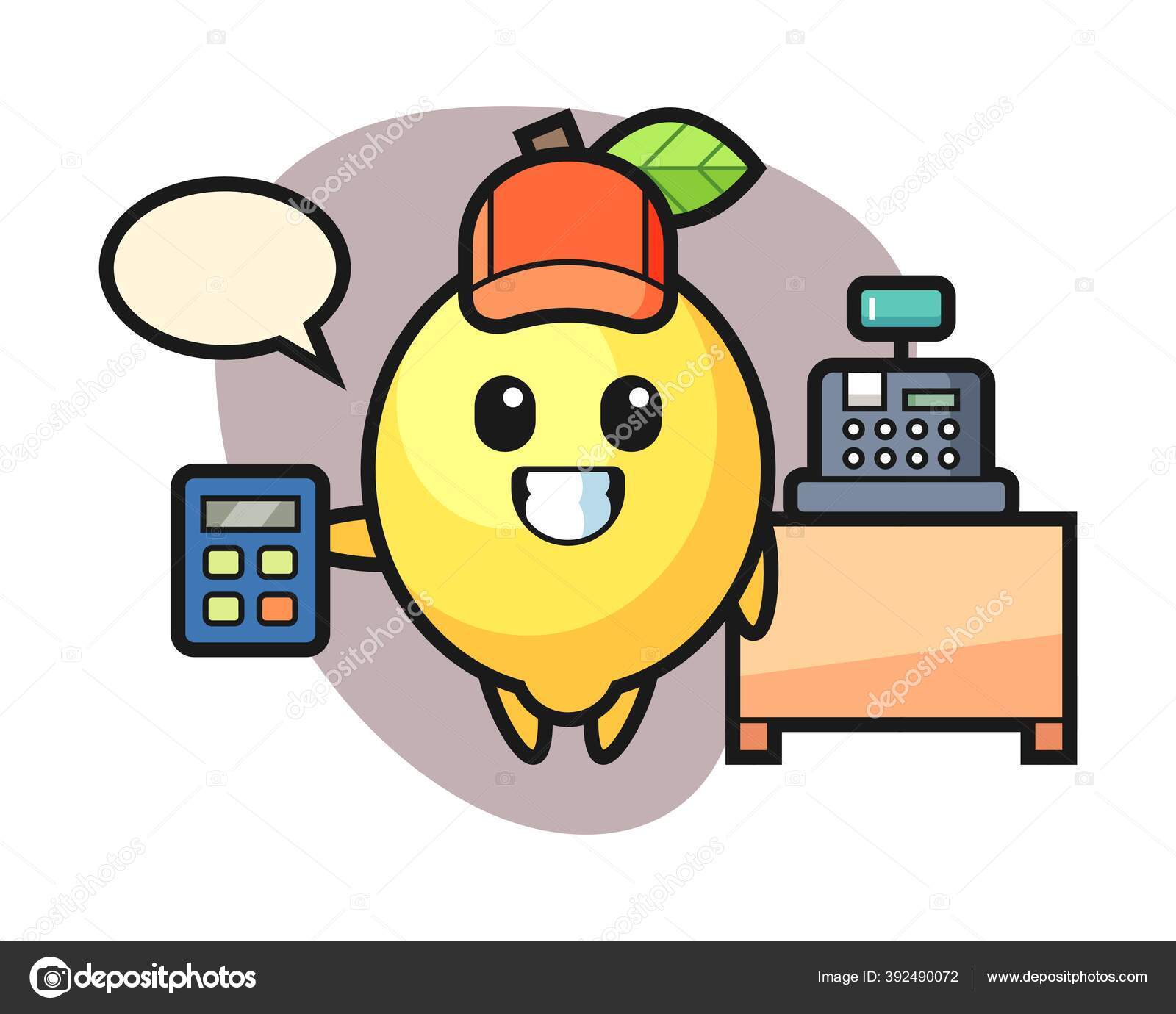 Illustration Lemon Character Cashier Stock Vector by ©heriyusuf.rap ...