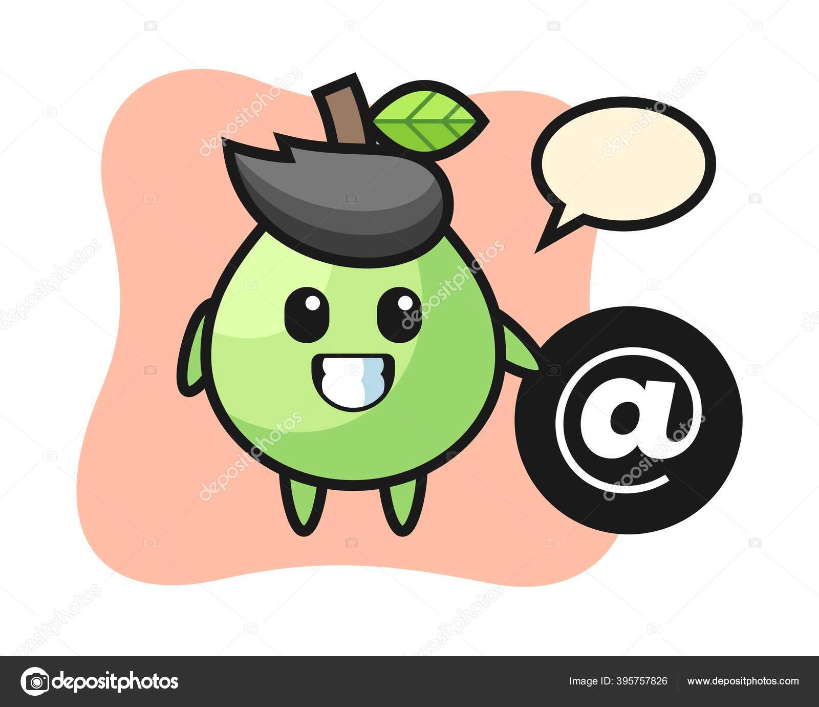 Desenhos Animados Ilustração Goiaba Lado Símbolo Vetor de ©heriyusuf ...