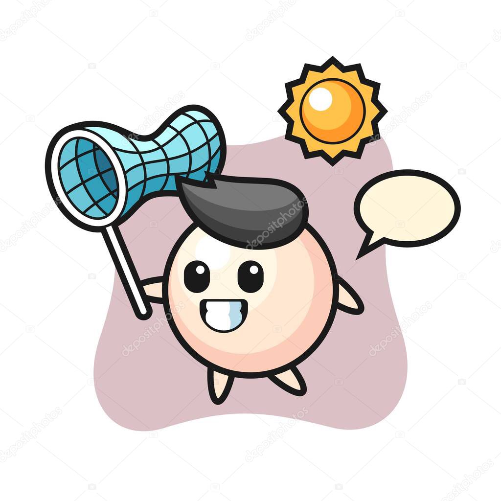 Perla mascota ilustración es la captura de la mariposa 2022