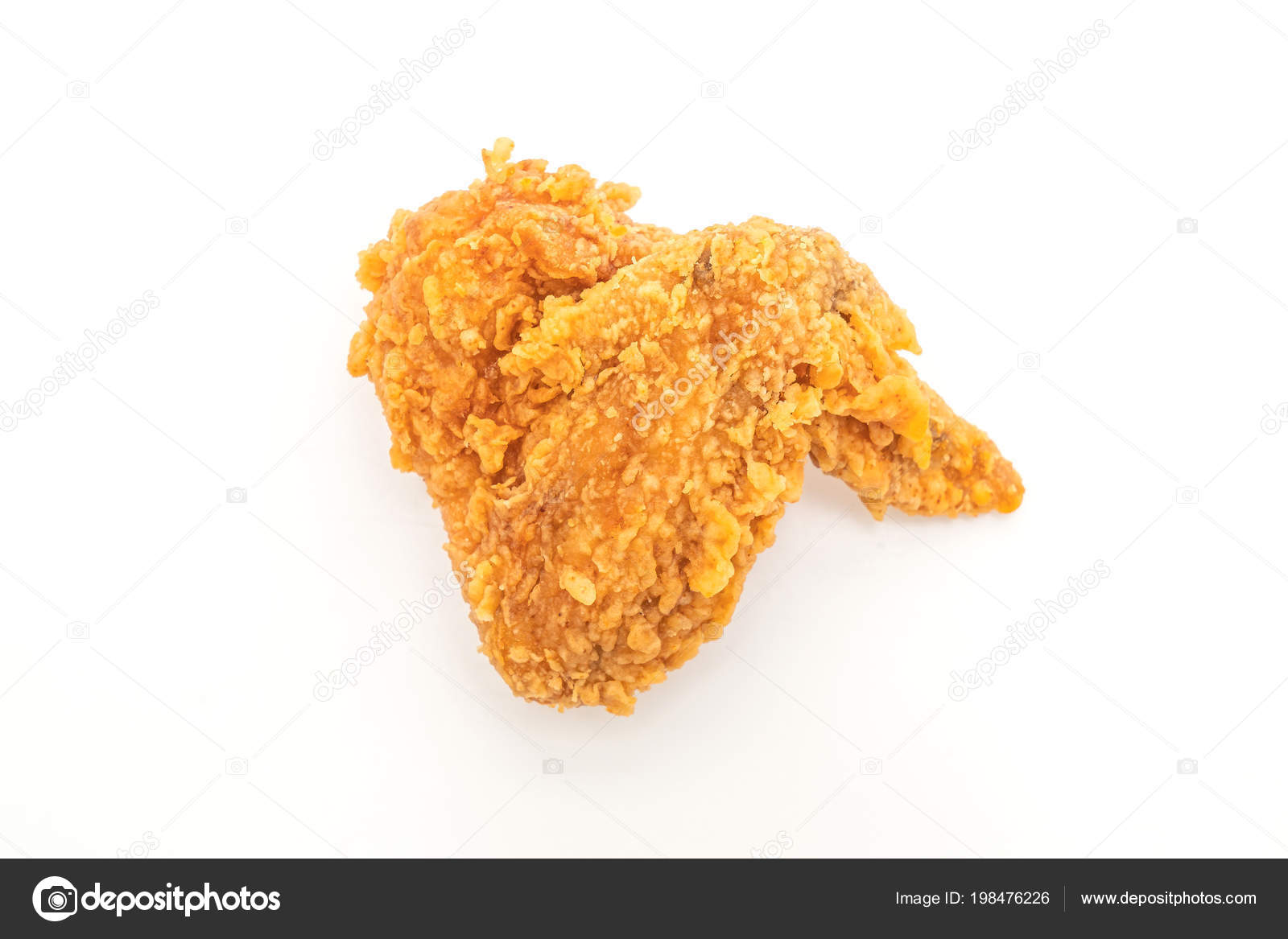 Pollo Frito Comida Chatarra Comida Poco Saludable Aislado Sobre Fondo ...