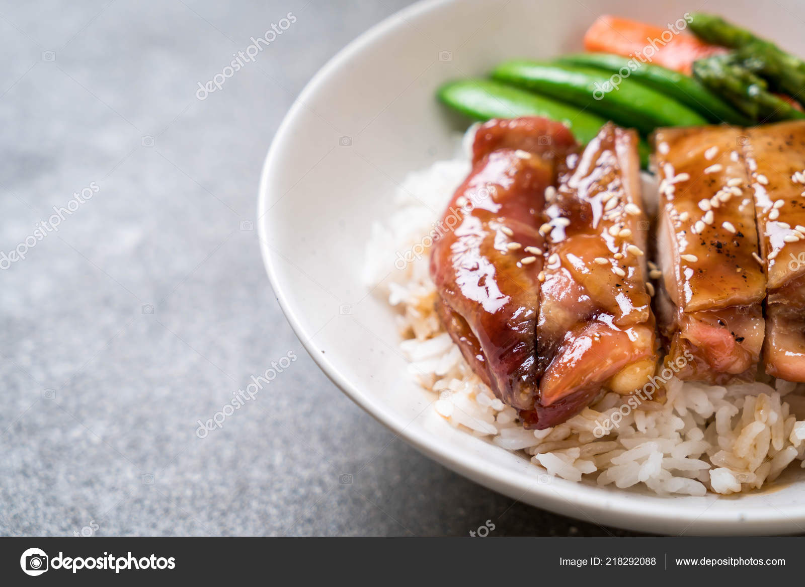 Teriyaki Chicken Rice Bowl Asian Food Style — Stock Photo © topntp ...