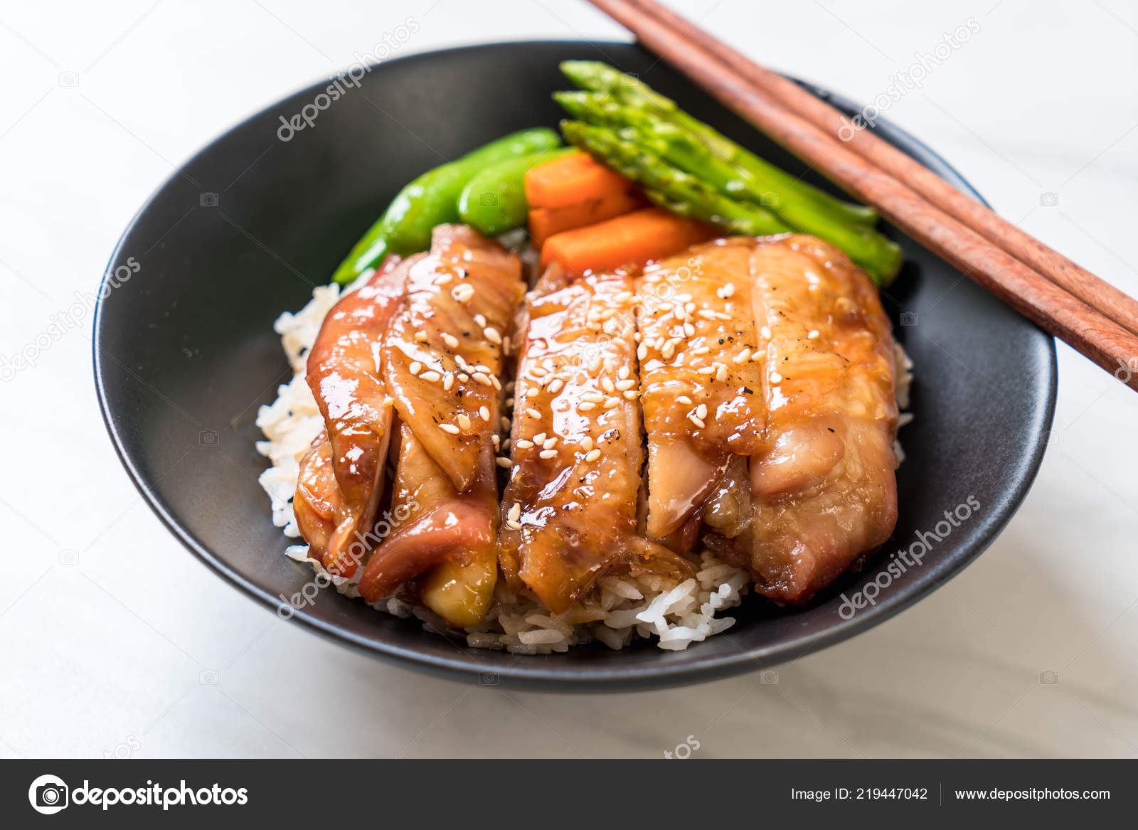Teriyaki Chicken Rice Bowl Asian Food Style — Stock Photo © topntp ...
