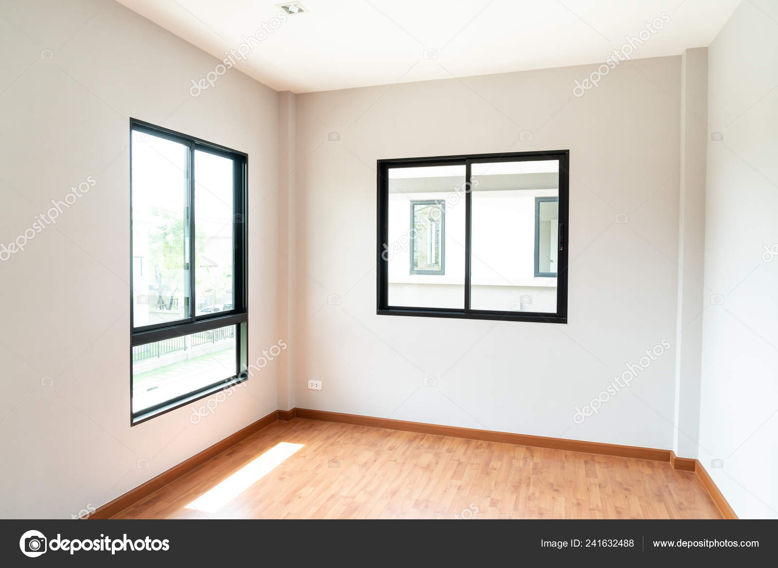 Empty Glass Window Door Home Sunlight — Stock Photo © topntp #241632488