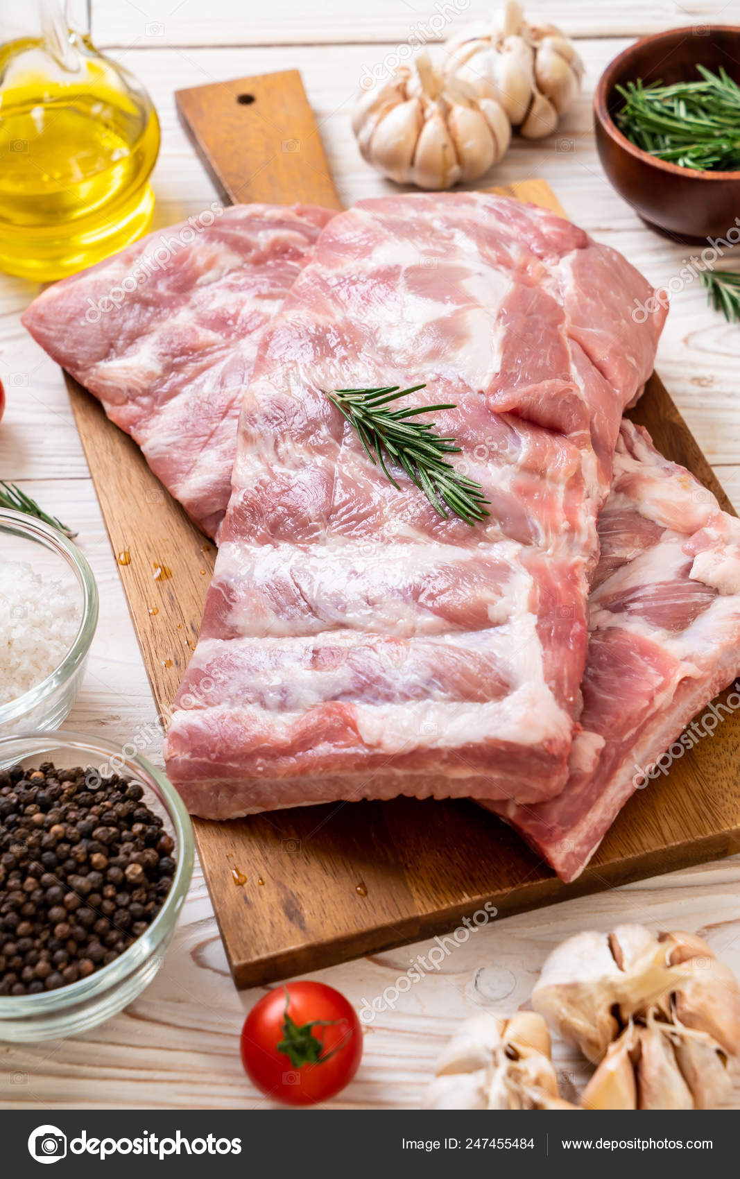 Fresh raw pork ribs — Stock Photo © topntp #247455484