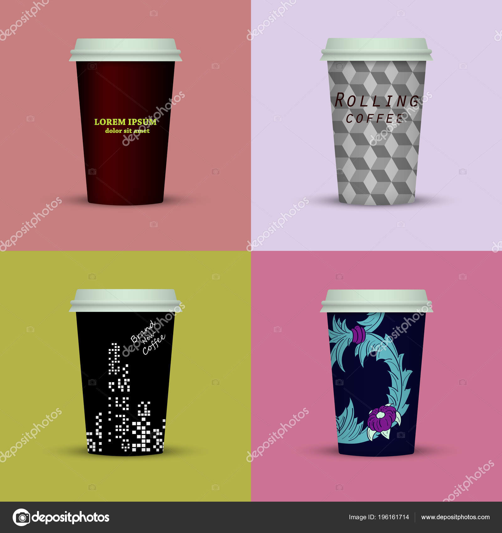 Set Creative Take Away Coffee Cups Design Stock Vector by ©pashutanast9 ...