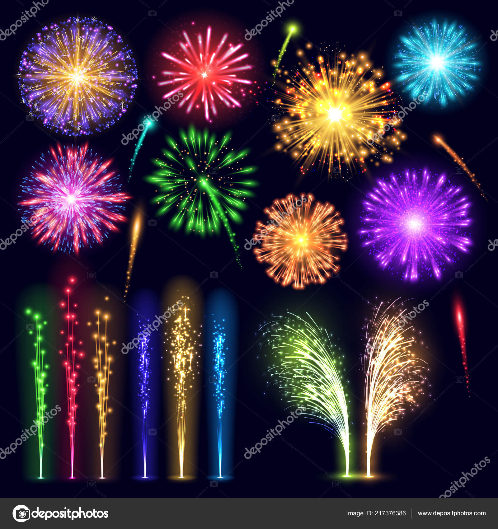 Exploding Fireworks Animated Clipart