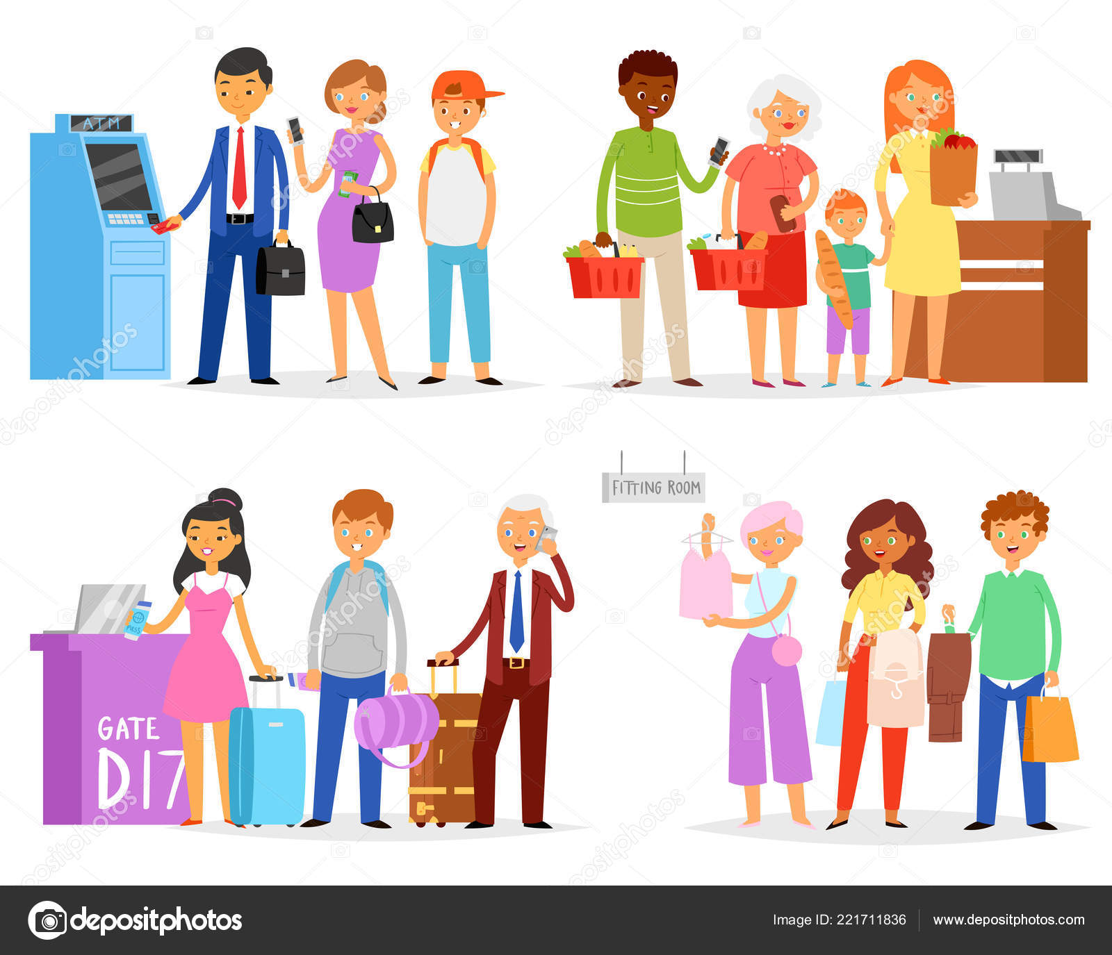 Students Waiting In Line Clipart