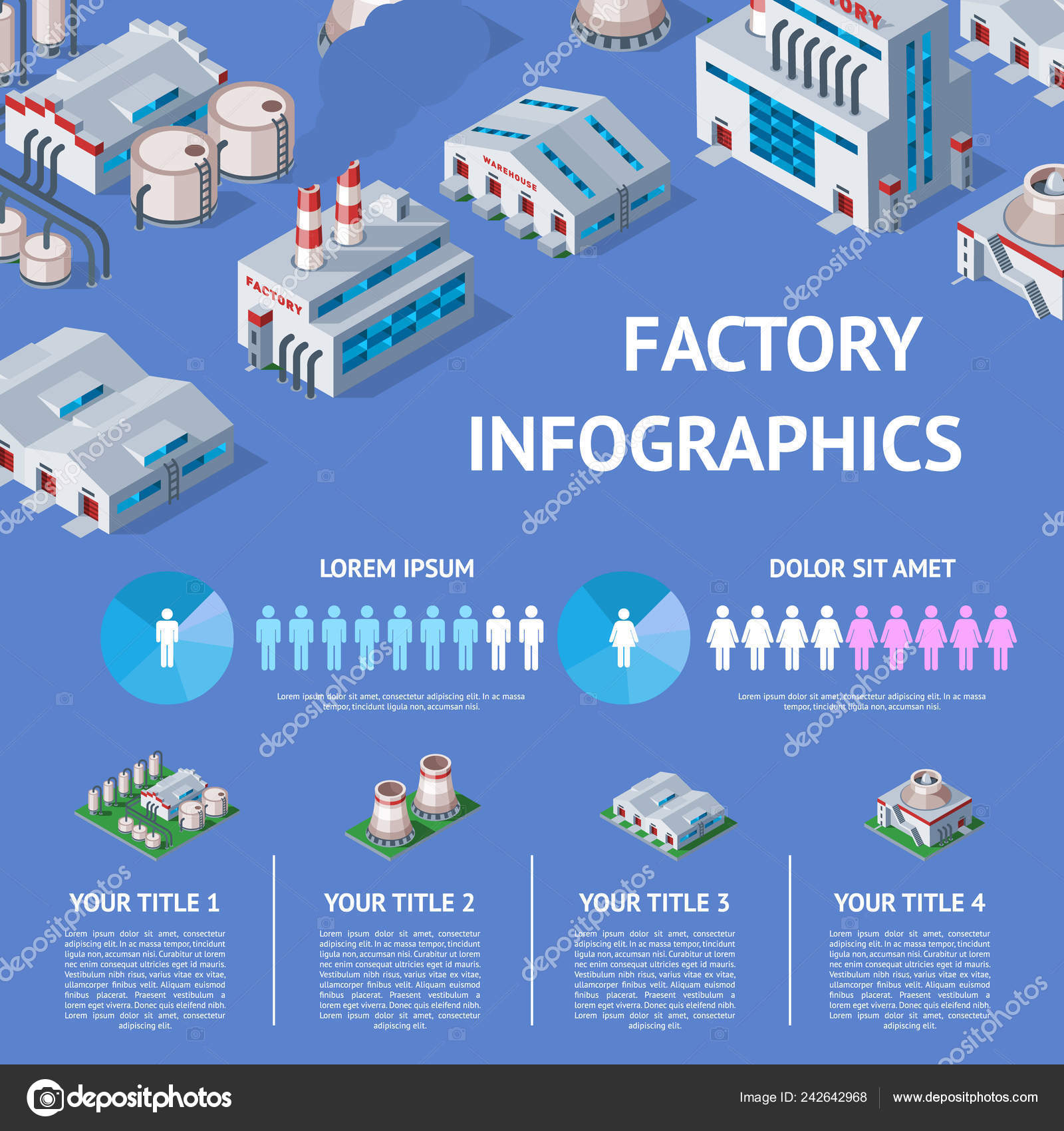 Factory vector industrial building and industry manufacture with ...