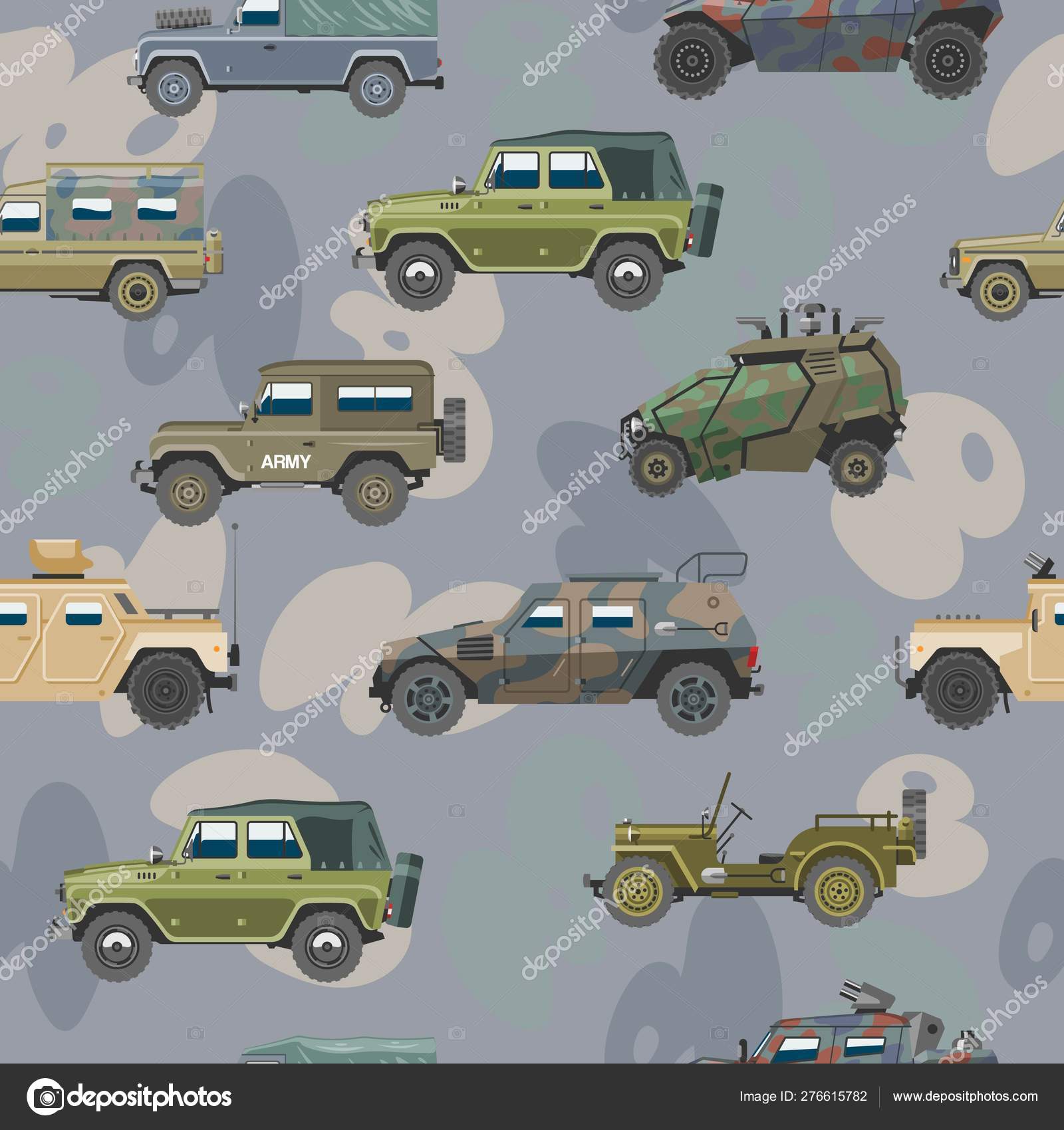 Military vehicle vector army car and armored truck or armed machine ...
