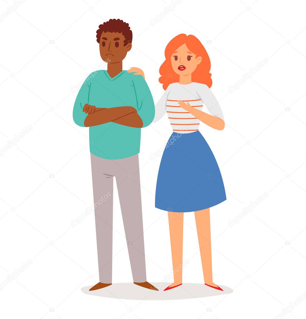 Lo sentimos personas familia vector relación disculpas hombre mujer ...