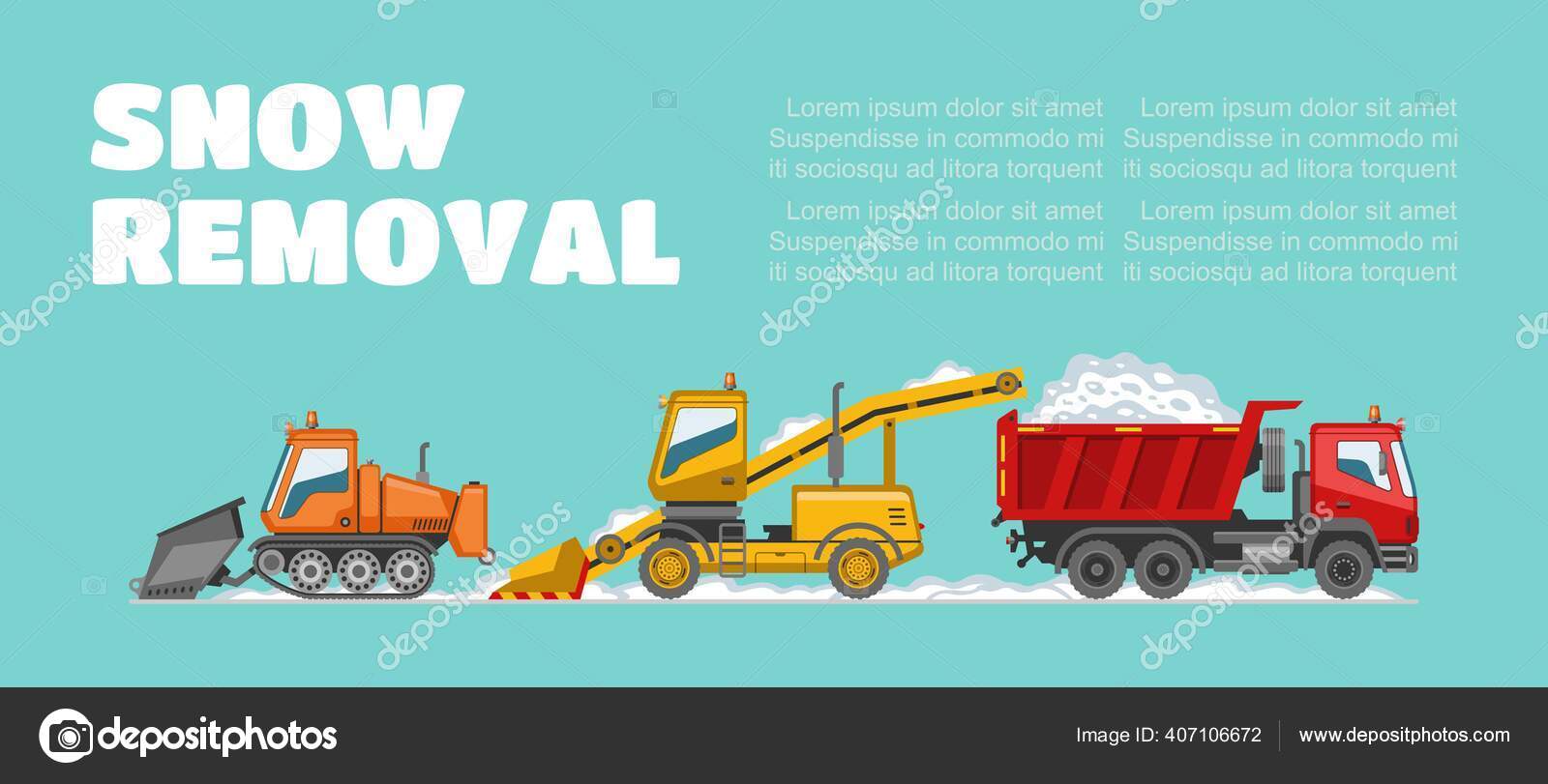 Snow removal, banner inscription, background information, winter ...