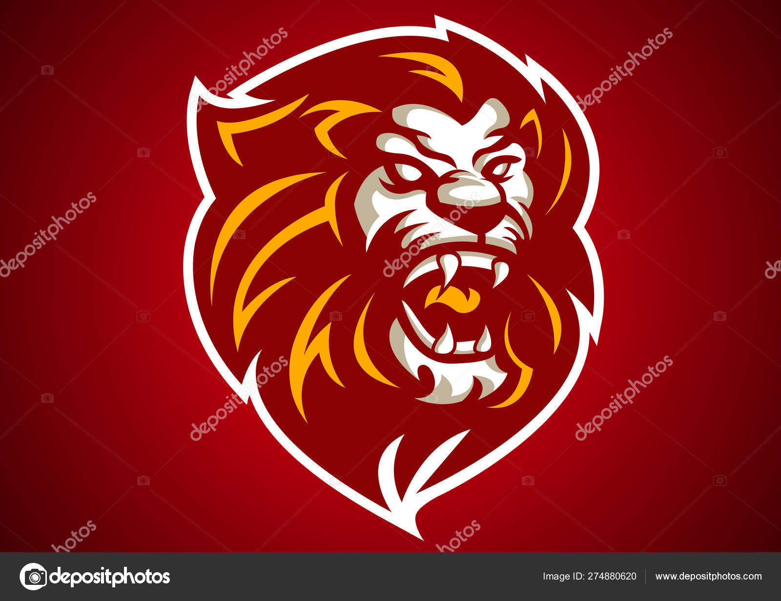 León Rojo Cabeza Logo Vector 10092016 Vector de stock #274880620 de ...