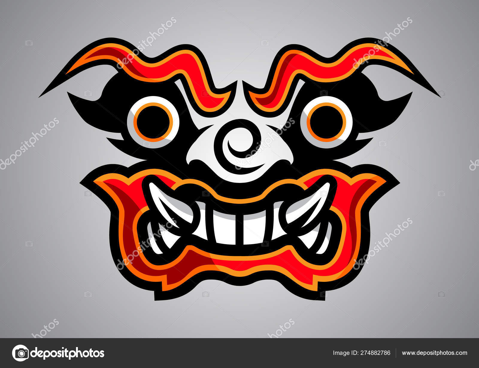 Giant Thai Yark Face Linethai Emblem Logo Vector 2019 Stock Vector ...