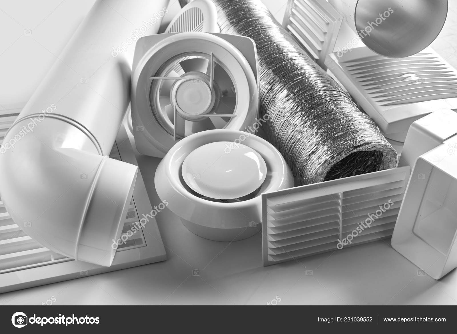 Ventilation System Components White Background Side View Stock Photo by ...