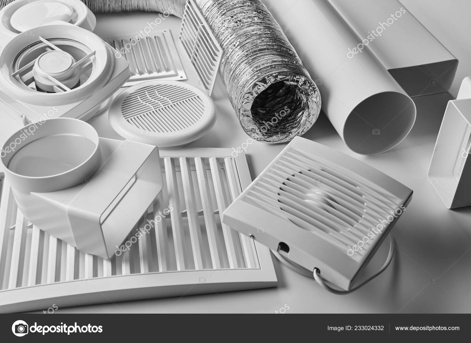 Ventilation System Components White Background Side View Stock Photo by ...