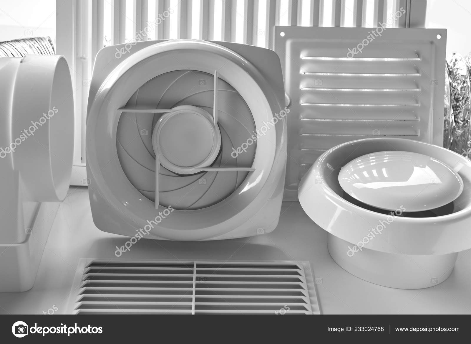 Ventilation System Components White Background Side View Stock Photo by ...