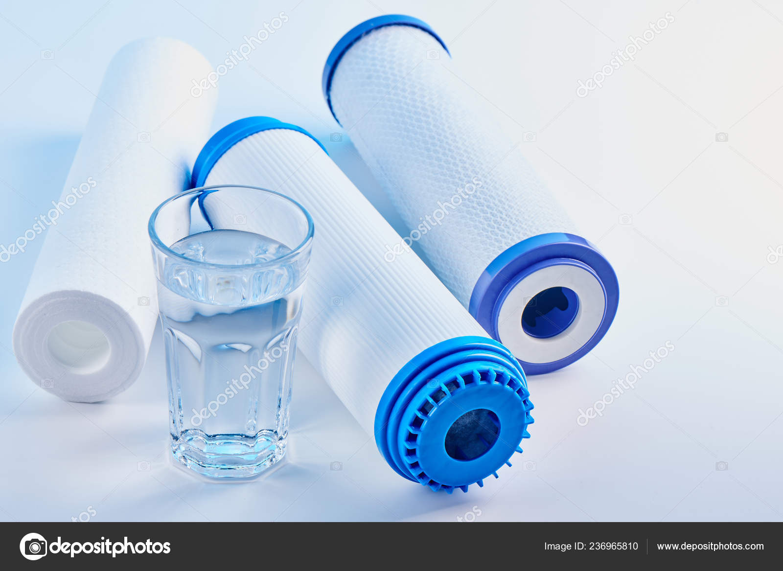 Water Filters Carbon Cartridges Glass White Background Household ...