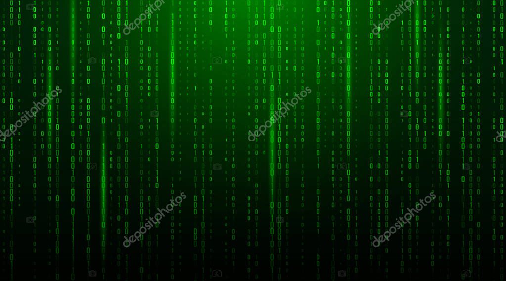 Un flujo de c digo de matriz binaria en la pantalla. n meros de la ...