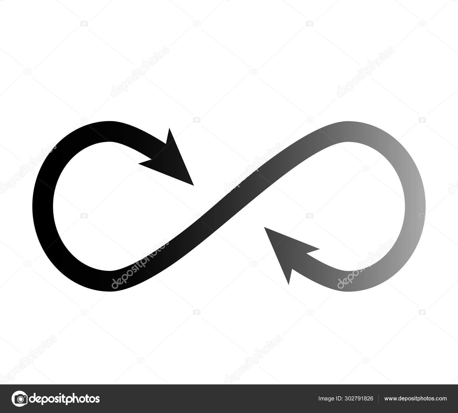 Infinity loop symbol with arrow. Cycling motion icon Stock Vector by ...