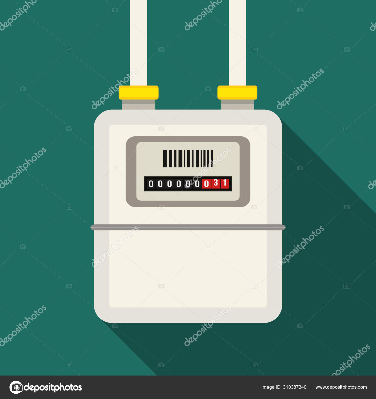A gas meter in the private house, counter for distribution domestic gas ...