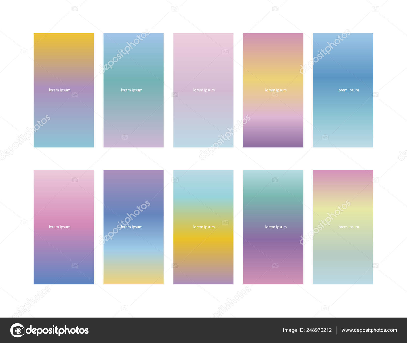 Soft color background design. Creative Gradient set for greeting card ...