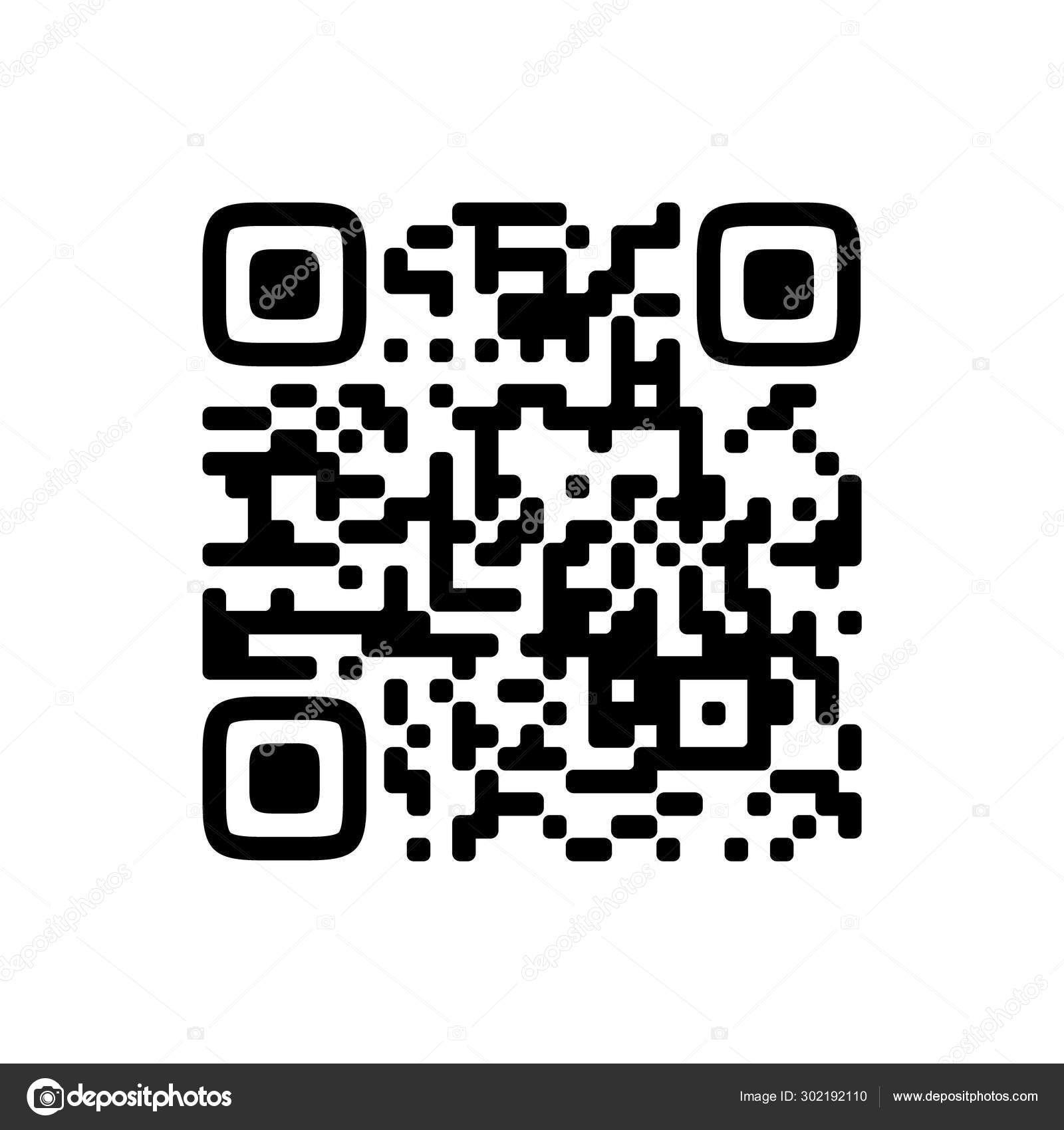 Vector QR code sample for smartphone scanning isolated on white ...
