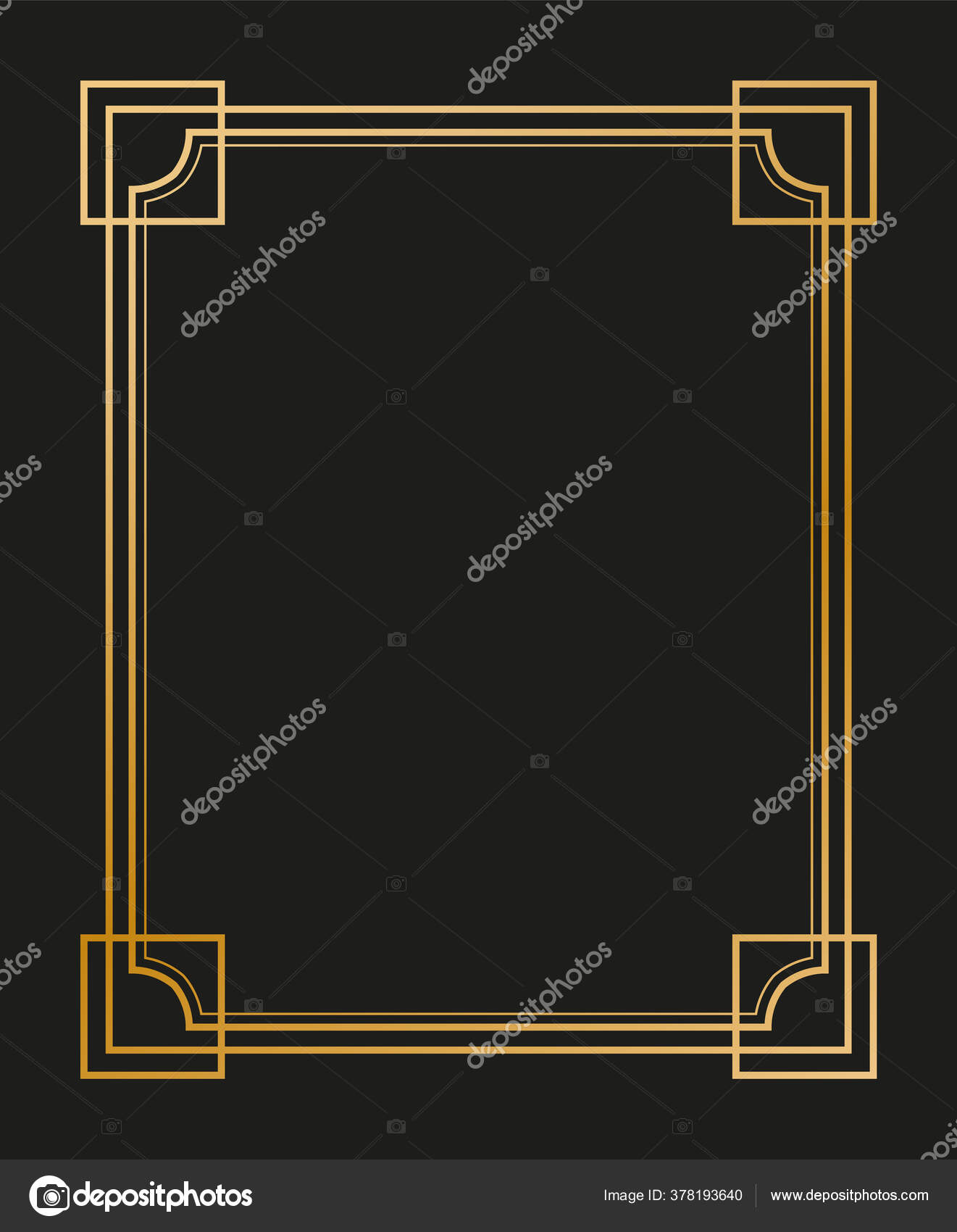 Vector Illustration Art Deco Borders Frames Creative Pattern Style ...
