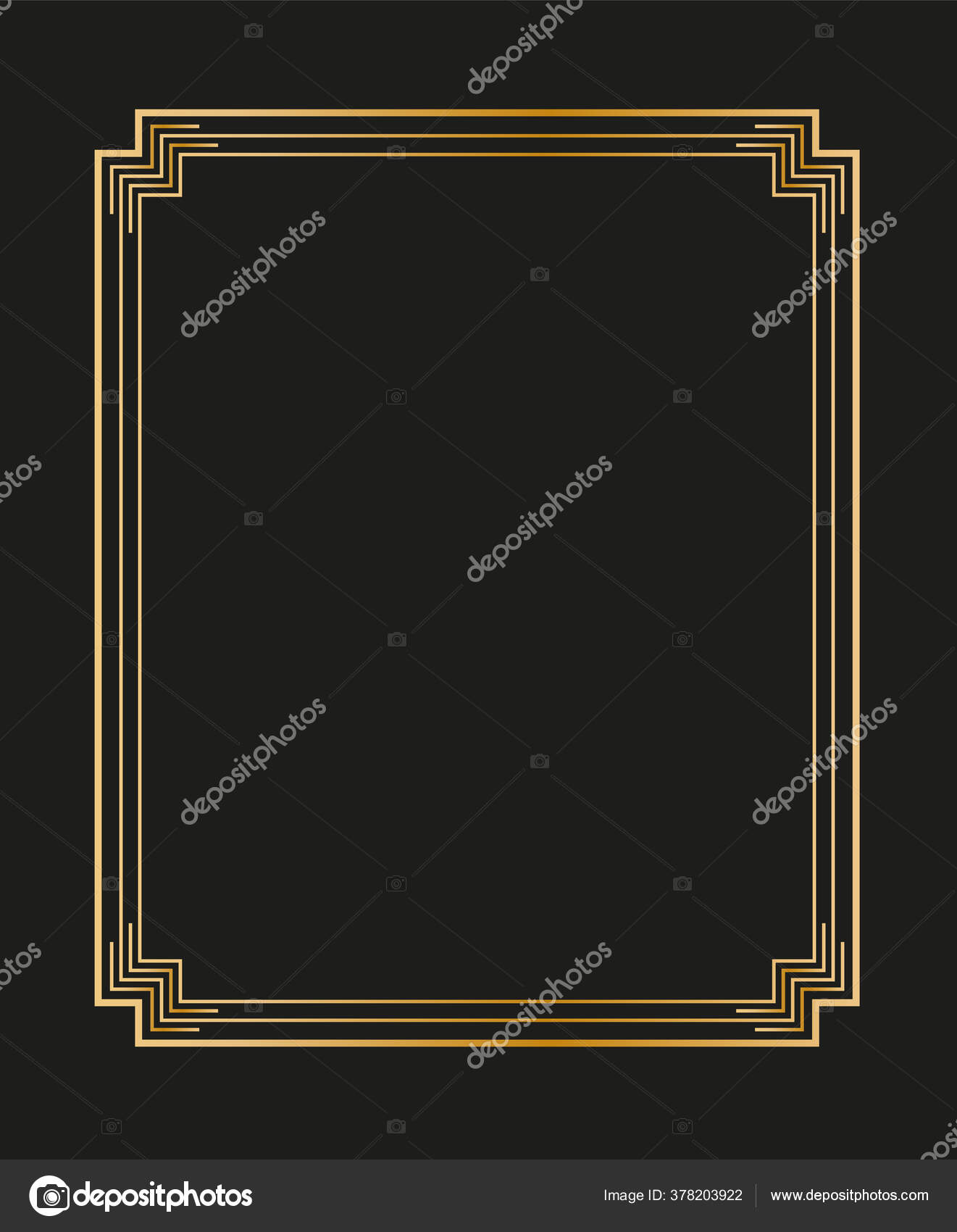 Vector Illustration Art Deco Borders Frames Creative Pattern Style ...