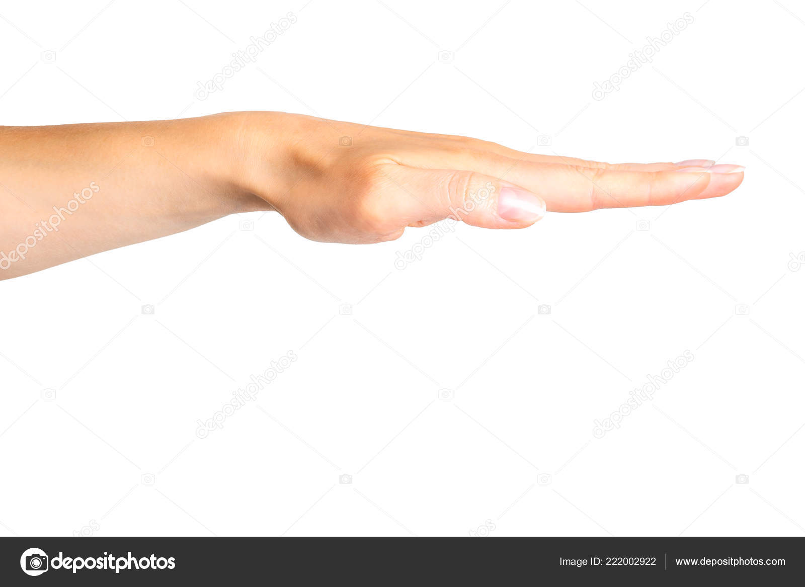 Female keep hand straight, side view. Stock Photo by ©CheersGroup 222002922