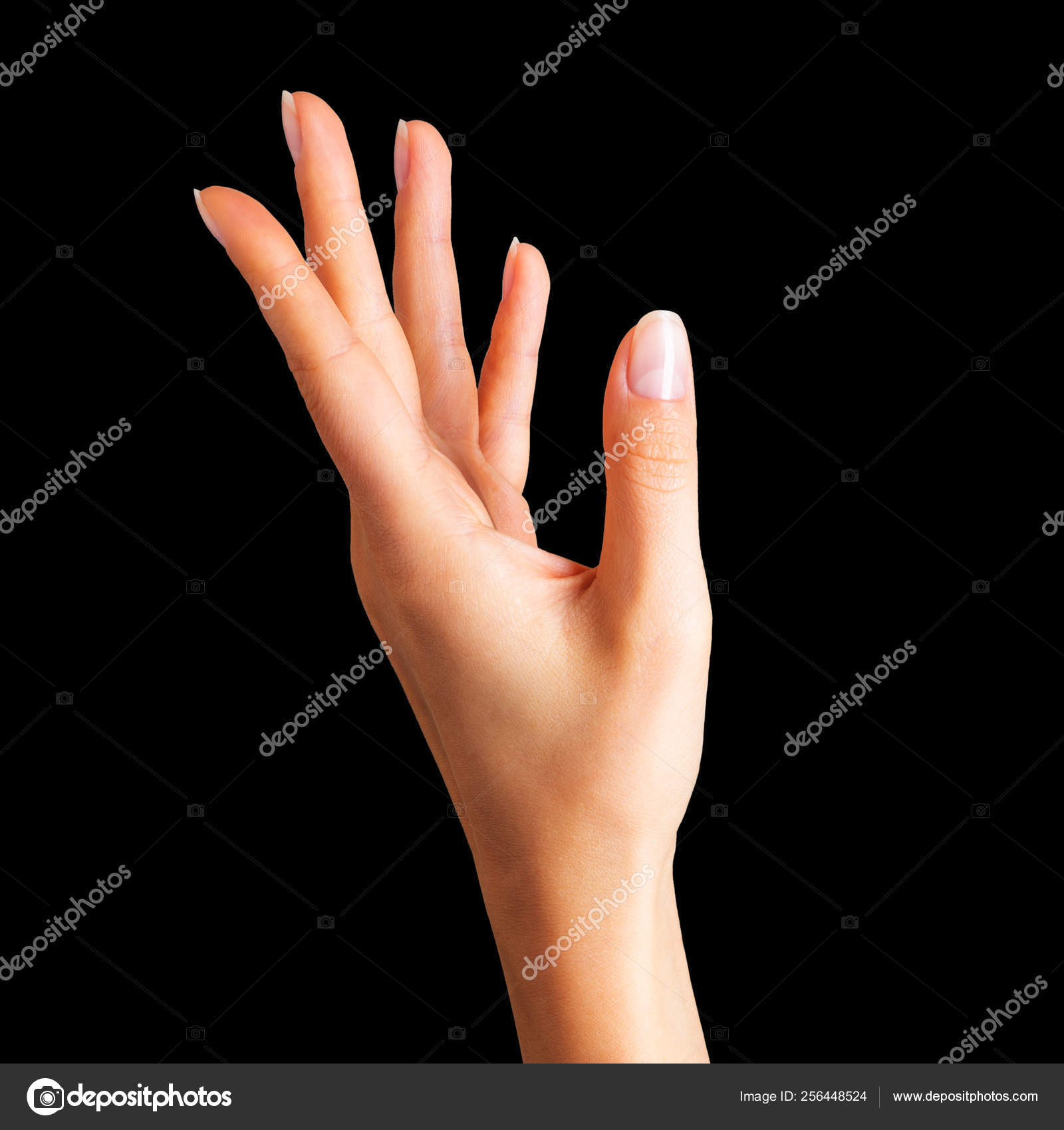 Woman hand holding something with two fingers — Stock Photo © CheersGroup #256448524