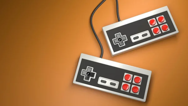 Retro Computer Gaming Controller Joystick Red Black Buttons White ...