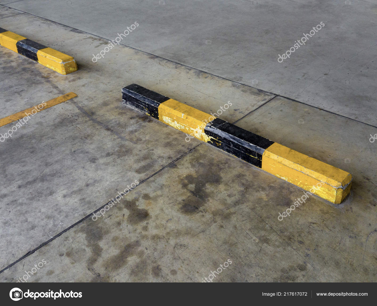 Vacío Zona Aparcamiento Hecho Símbolo Línea Color Amarillo Suelo ...