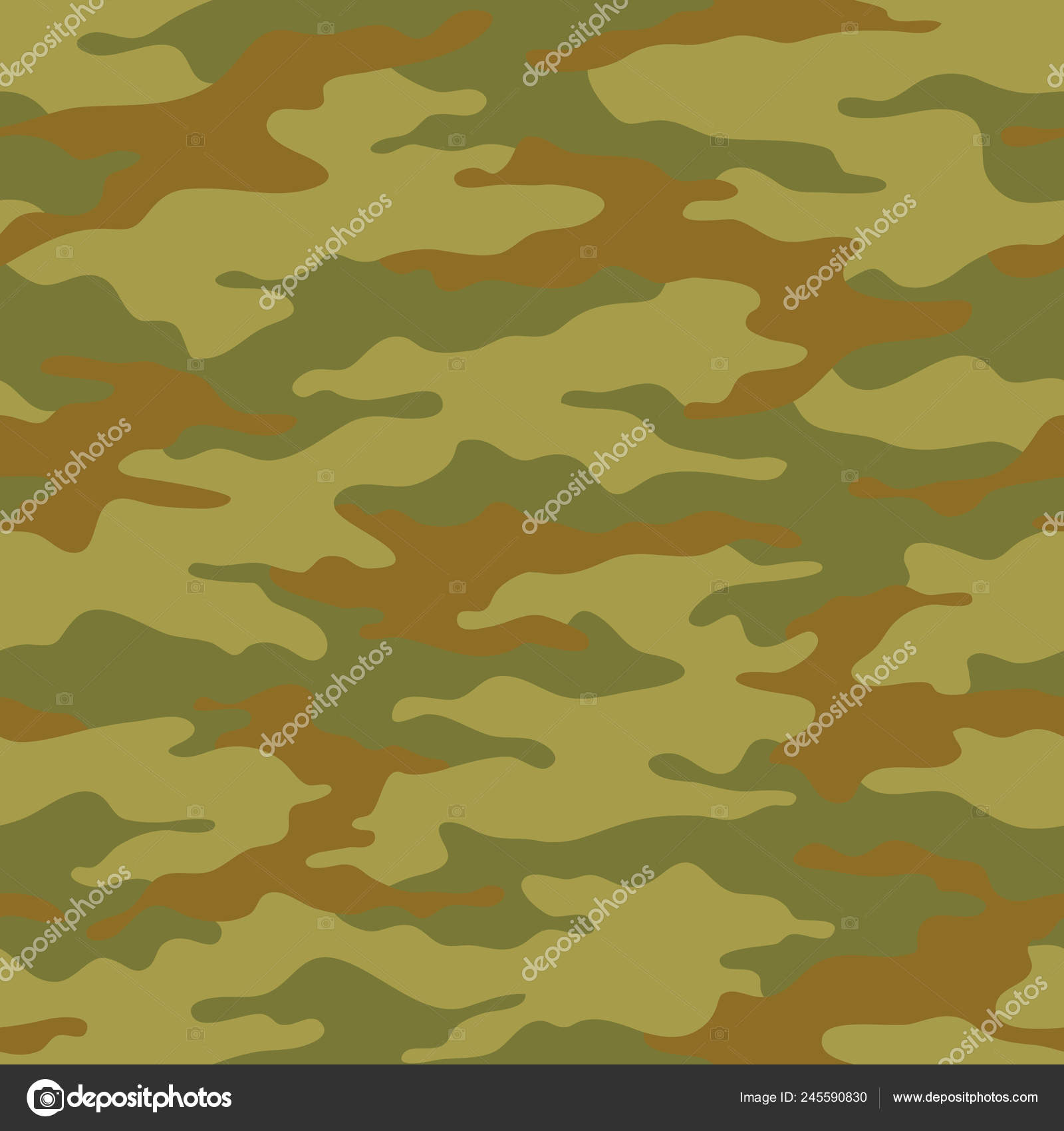 Seamless Camouflage Pattern Khaki Texture Vector Illustration Camo ...