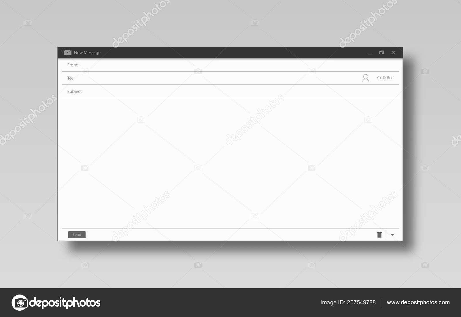 Mail Blank Template Mail Message Internet Mail Frame Interface Stock ...