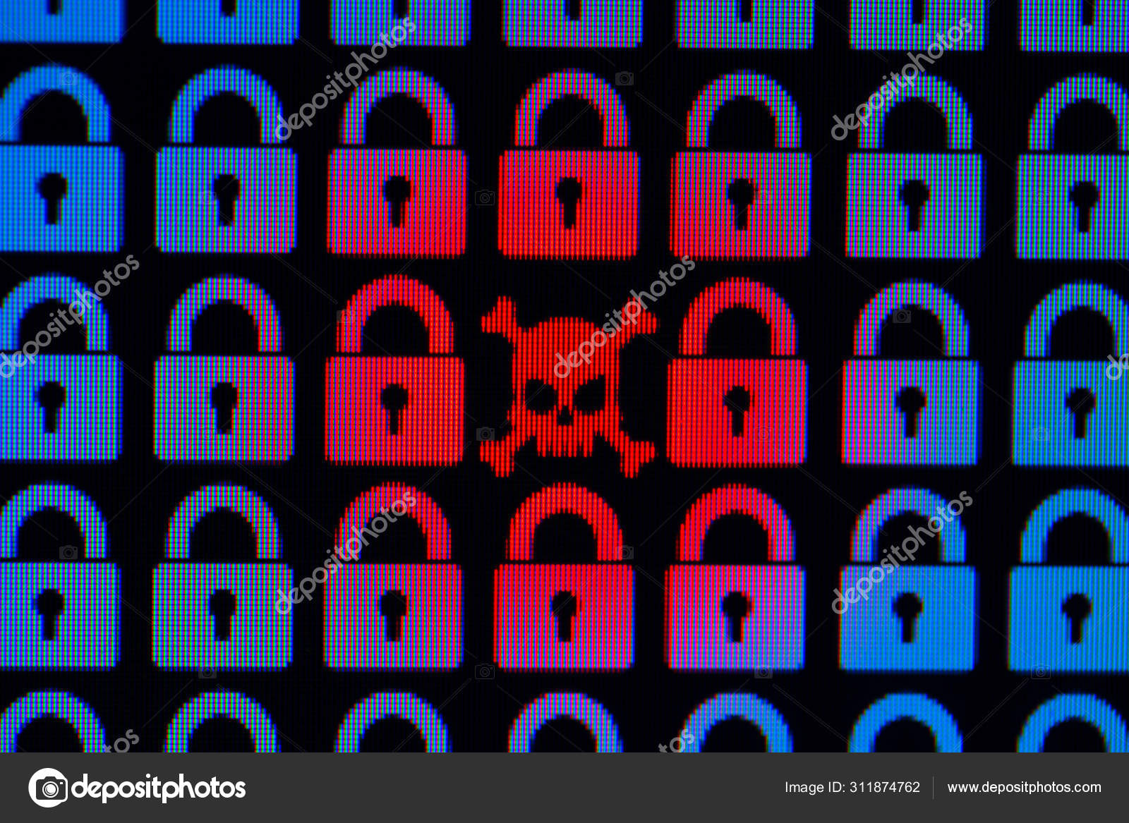 Skull and bone as a symbol of hacking programs or personal information ...