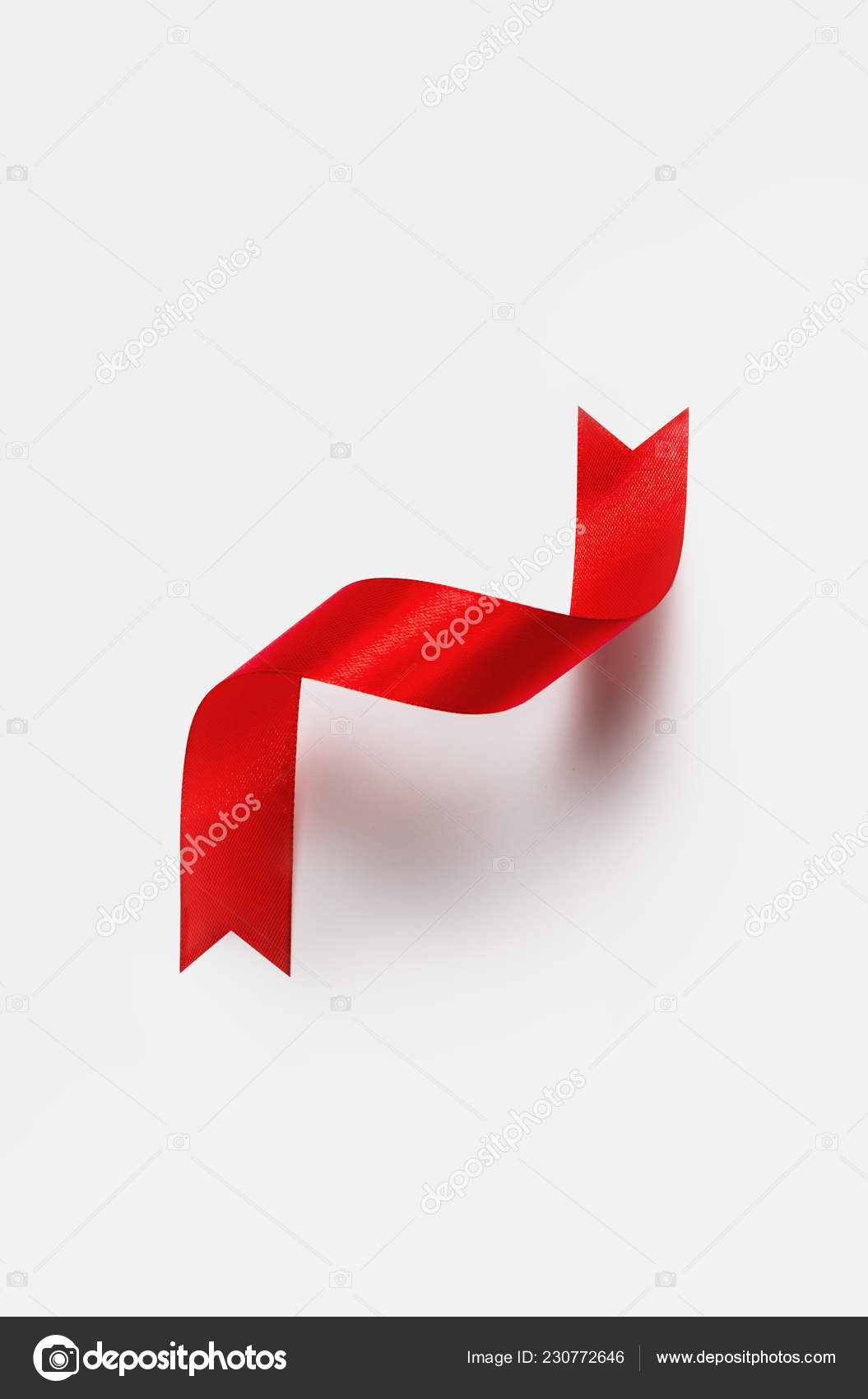 Twisted Satin red ribbon Z shape divided vertical banner on white Stock ...